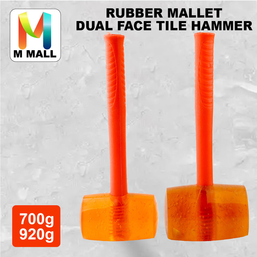 700g 920g Silicone Orange Rubber Mallet Floor Hammer Transparent Dual ...