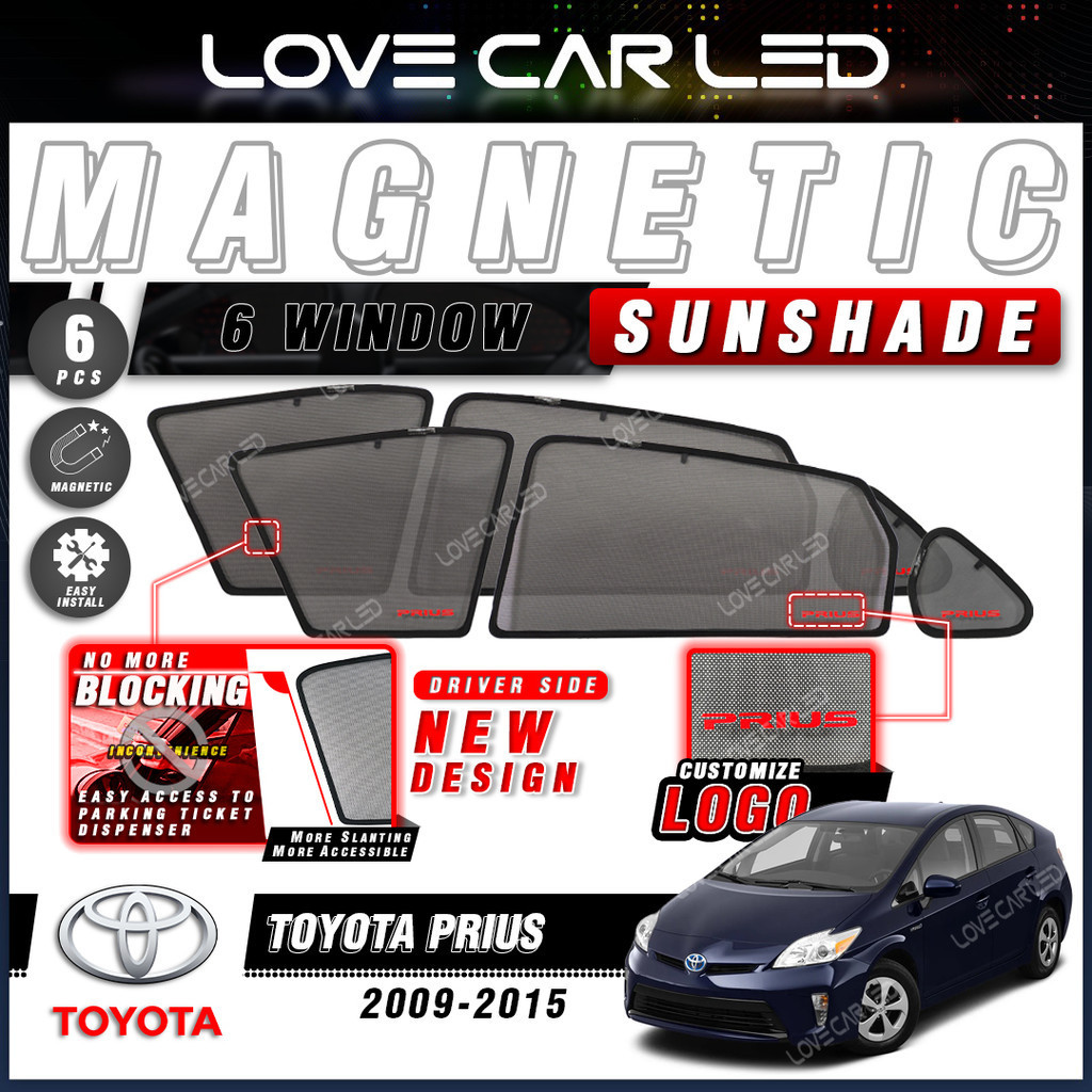 6Pcs TOYOTA PRIUS 2009-2015 Magnetic Sunshade Curve Window Shape Window ...