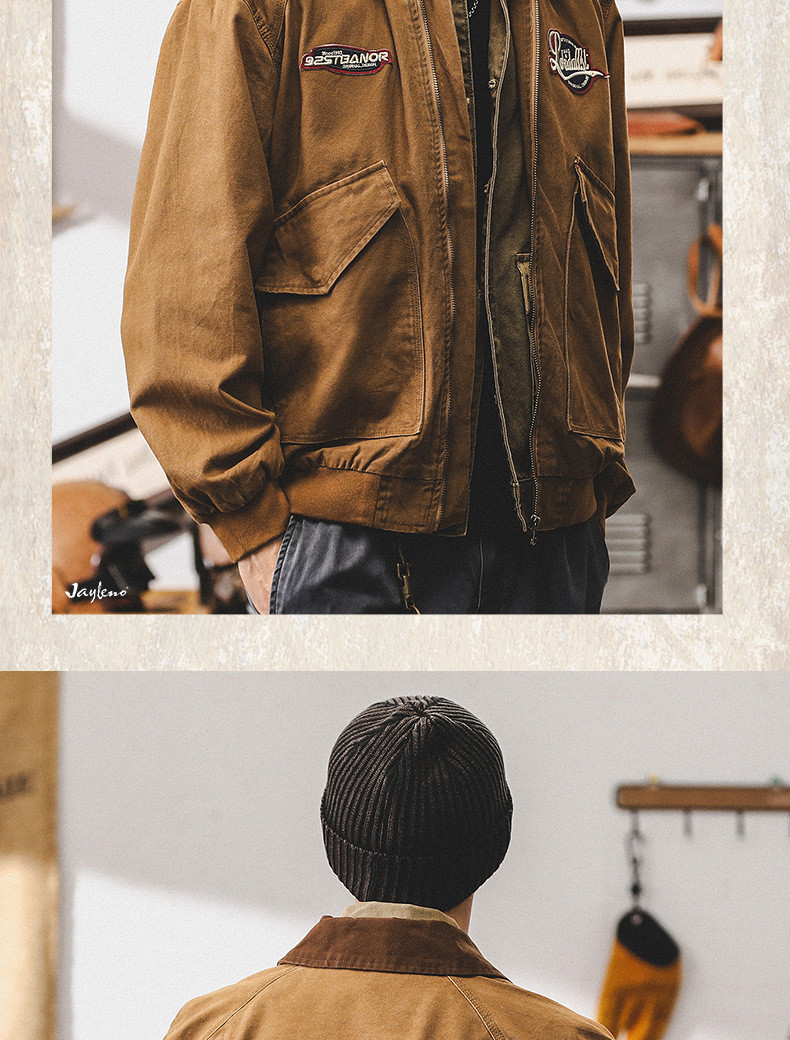 American Classic Retro Detroit Overalls Jacket Men Spring Autumn Style ...