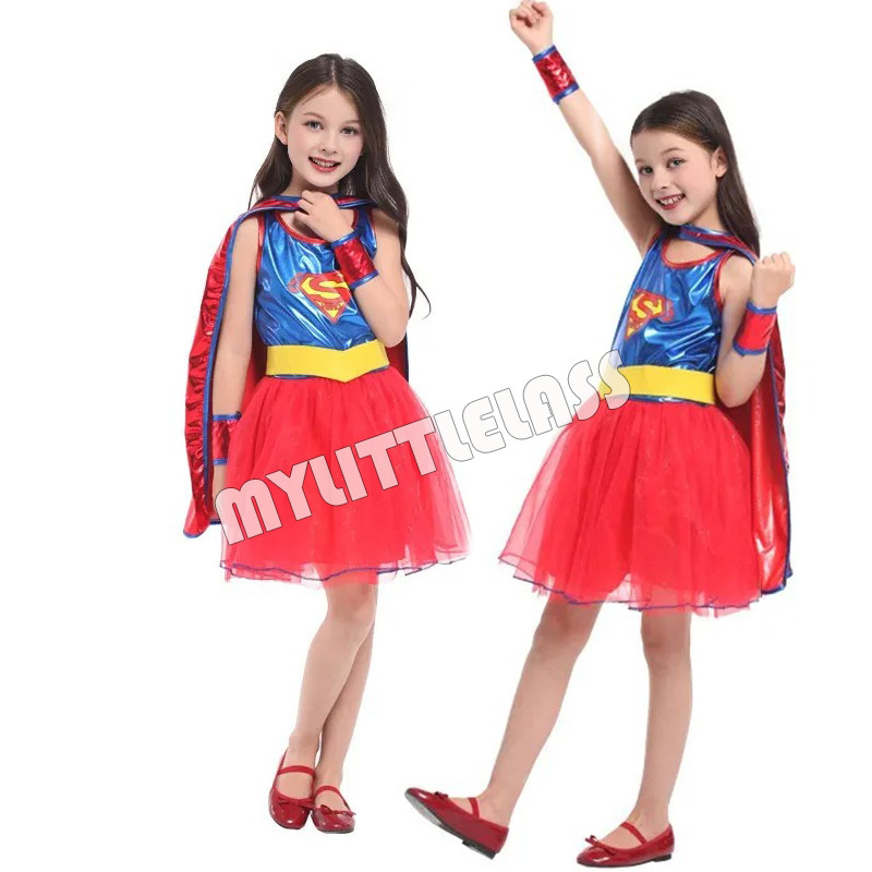 MYLITTLELASS Children Superheroes Girl Super-man Super-Girl Bat-man Bat Wonder-Woman Girl ...