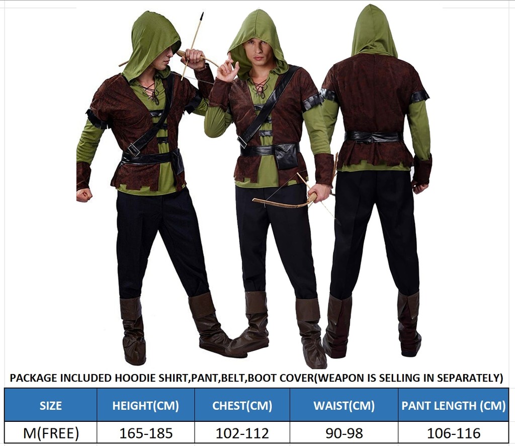 MYLITTLELASS Adult Children Medieval Archer Hunter Costume Pretend Play ...
