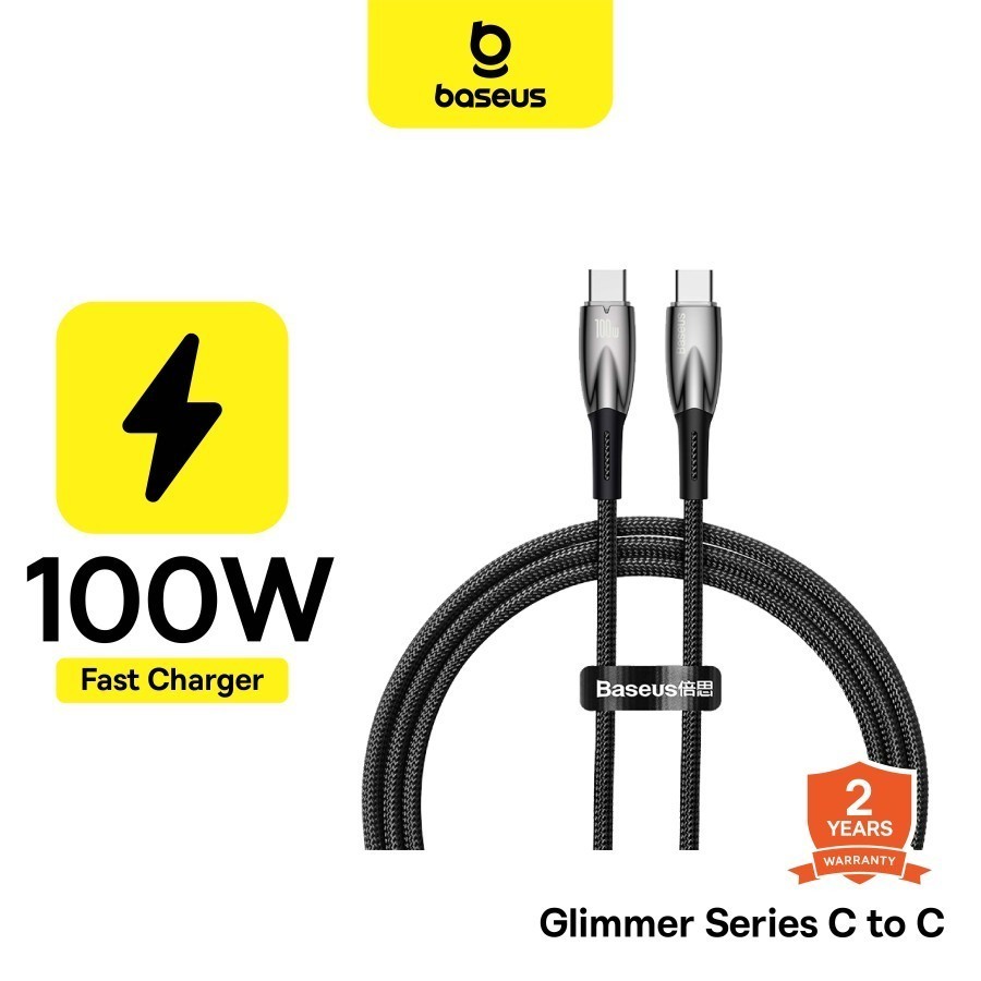 in stock Baseus GLIMMER DATA CABLE 100W ULTRA FAST CHARGING TYPE-C TO ...