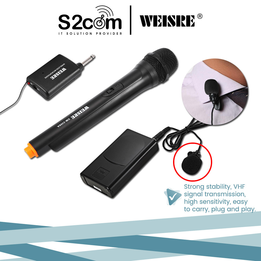 Weisre DM-3308A / DM-3309A VHF Multimedia Wireless Microphone System ...