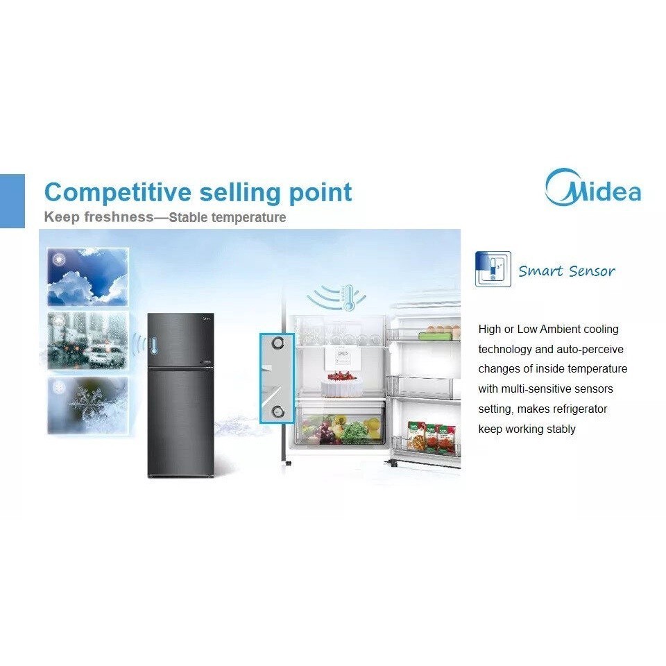 MIDEA MDRT489MTB46-MY 400L l MDRT580MTB46-MY 490L 2-DOOR INVERTER ...