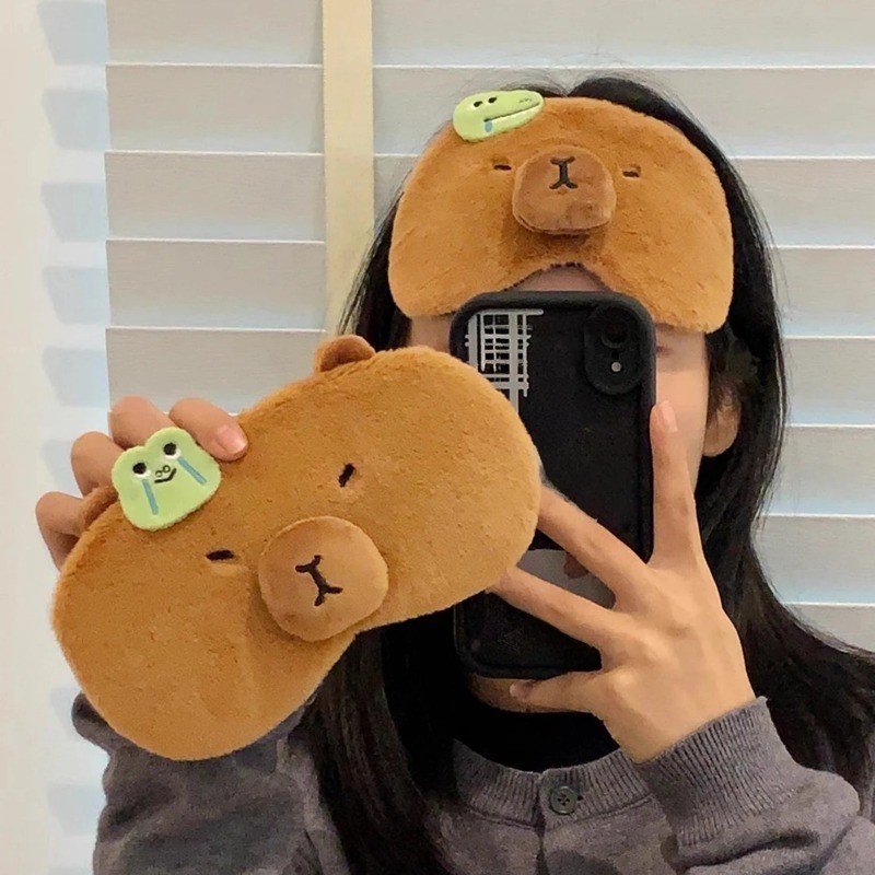 3D Capybara Sleep Mask Natural Sleeping Eyeshade Cover Shade Eye Patch ...