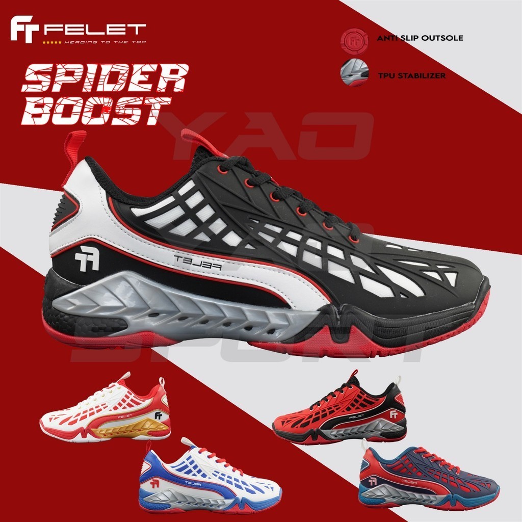 Felet Badminton Shoes Spider Boost Kasut Badminton 100% Ori By Fleet ...