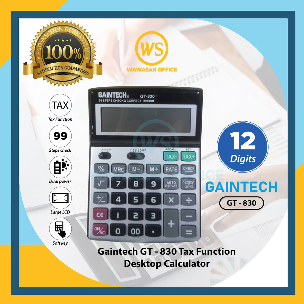 Gaintech GT-830 ( 12 Digit Calculator ) / Gaintech Calculator / Big ...
