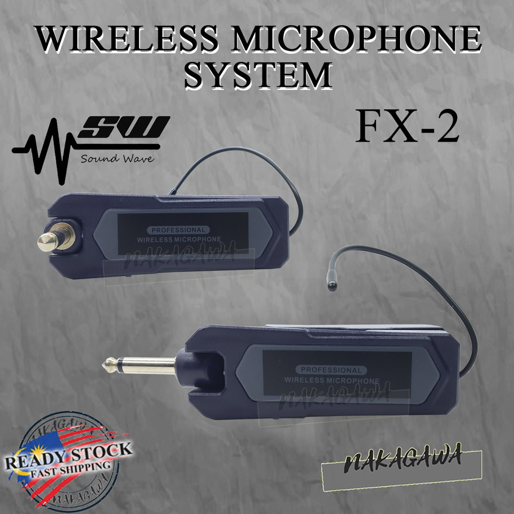 SOUND WAVE WIRELESS MICROPHONE TWO HANDHELD DYNAMIC CORDLESS MICROPHONE ...