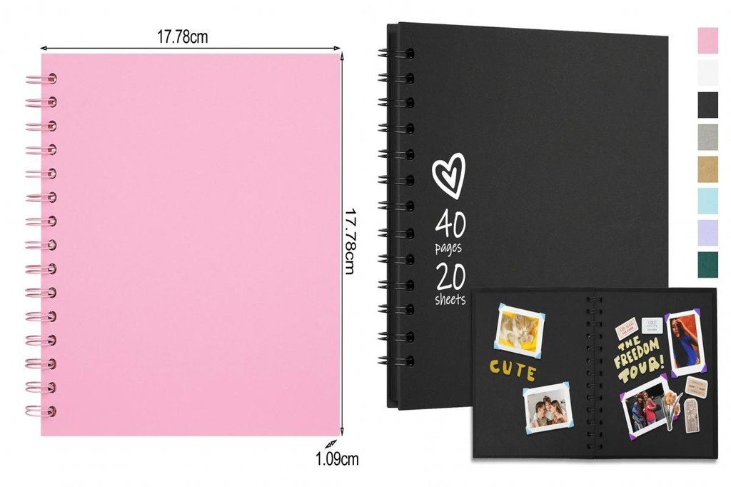 Hard Cover Scrapbook Album 40 Pages Picture Book 7-inch Scrapbook Photo ...
