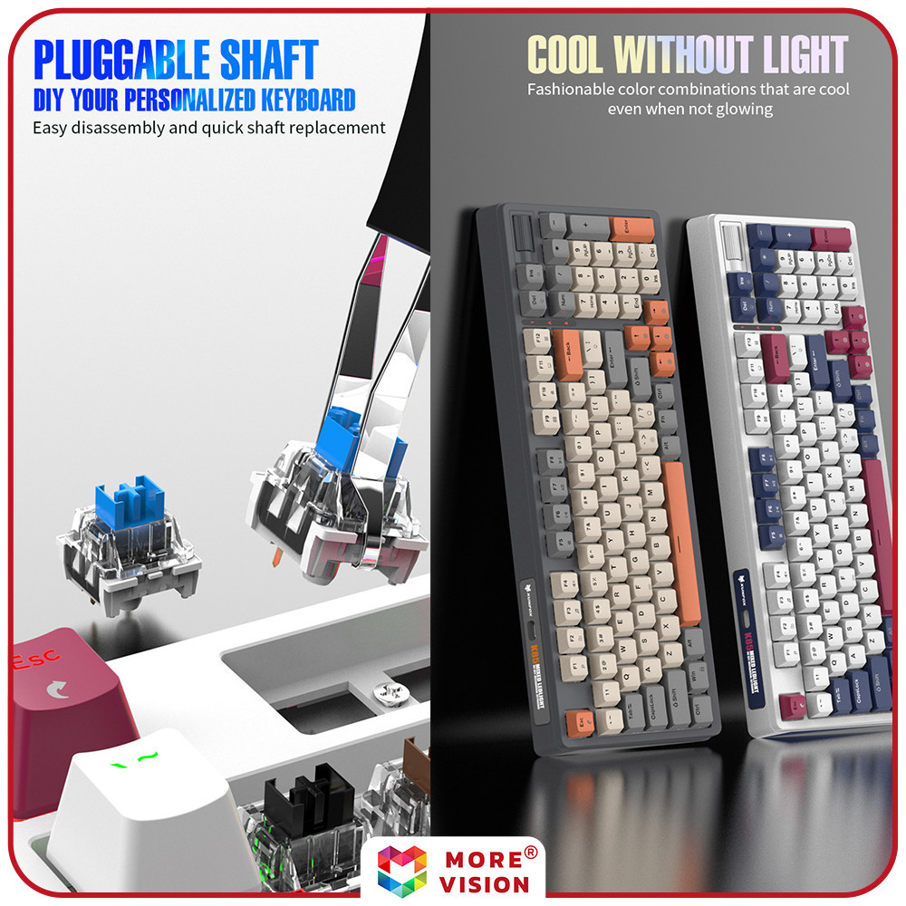 XUNFOX K85 Mechanical Keyboard RGB Wired USB 96 Keys Volume Control 2 ...
