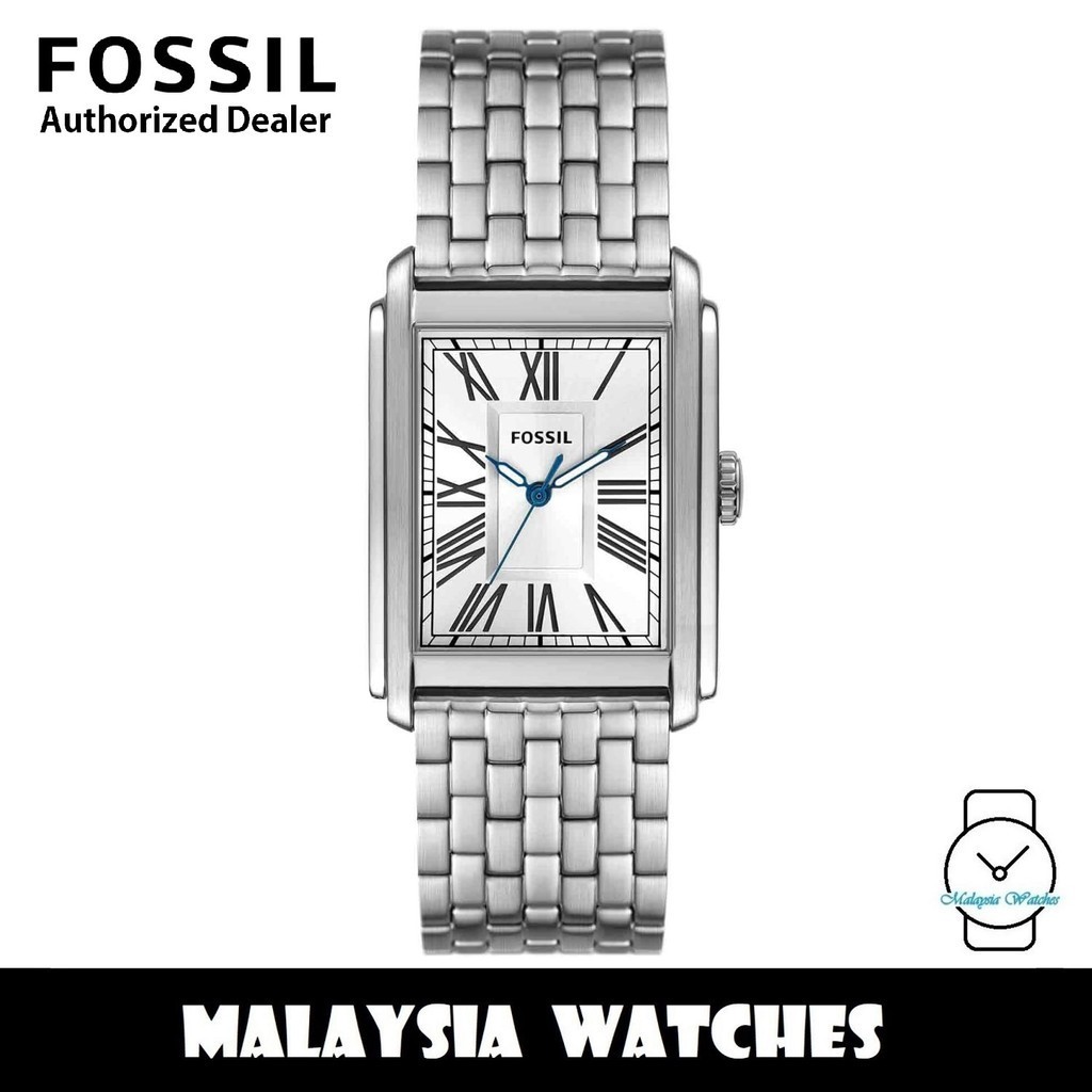 (OFFICIAL WARRANTY) Fossil FS6008 Carraway Three-Hand Stainless Steel ...