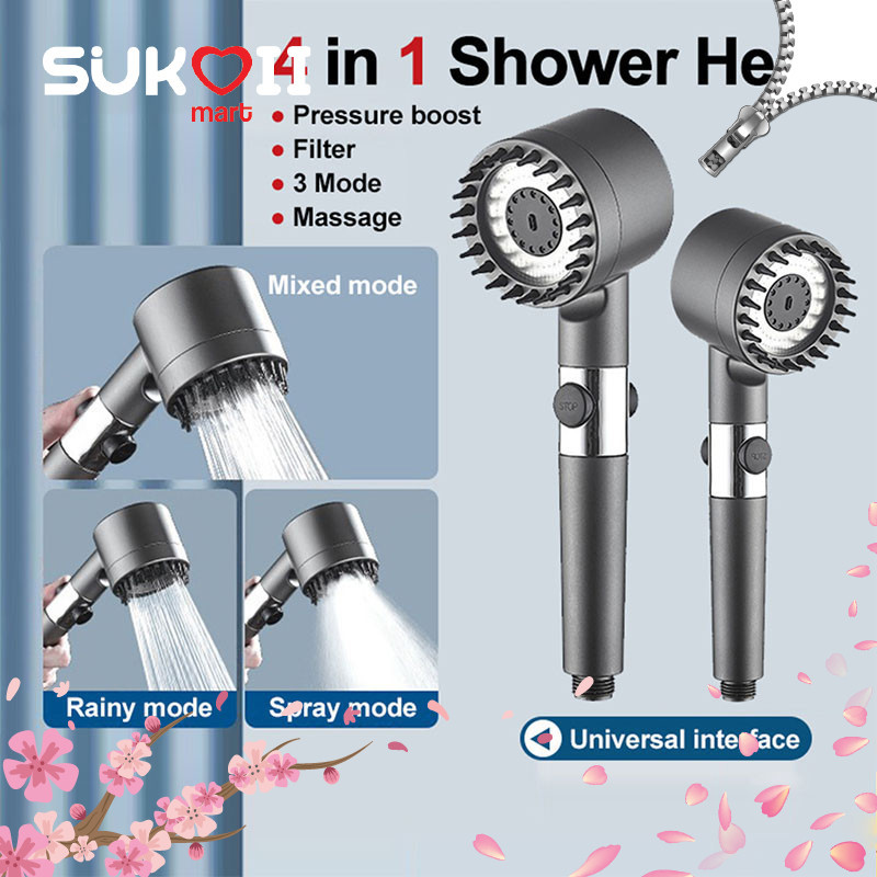 SKOI 4 In 1 Massagable High Pressure Shower Head With Filter Shower ...