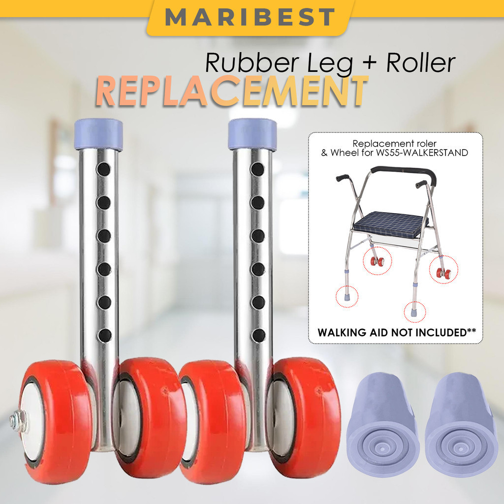 Replacement Rubber Leg Replacement Roller Wheel Walking Aid Crutches ...