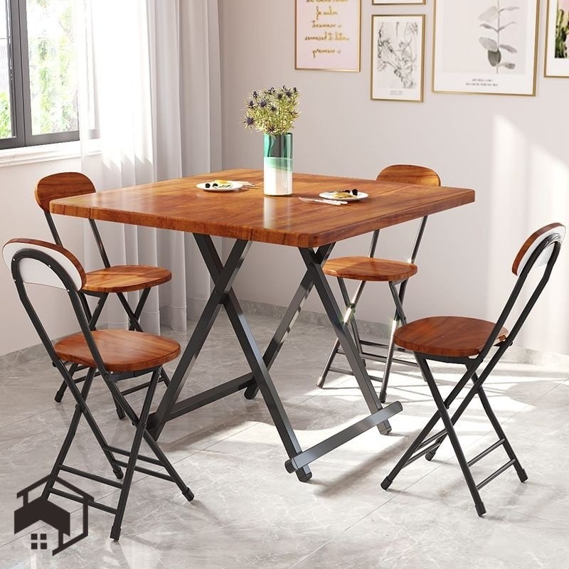 Dining Home Small Square Outdoor Folding And Chair Combination Portable ...