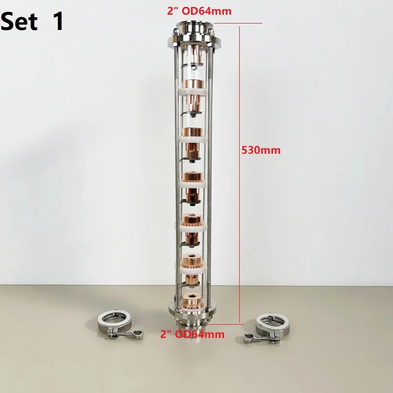NEW 7 Floors 2" OD64mm Distillation Lens Column With Copper Bubble ...
