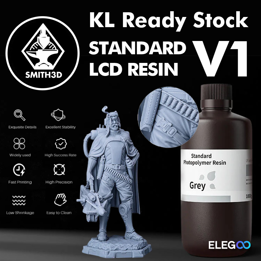 ELEGOO LCD Standard Resin 1kg, UV Curing Resin 84D Hardness Resin Low ...