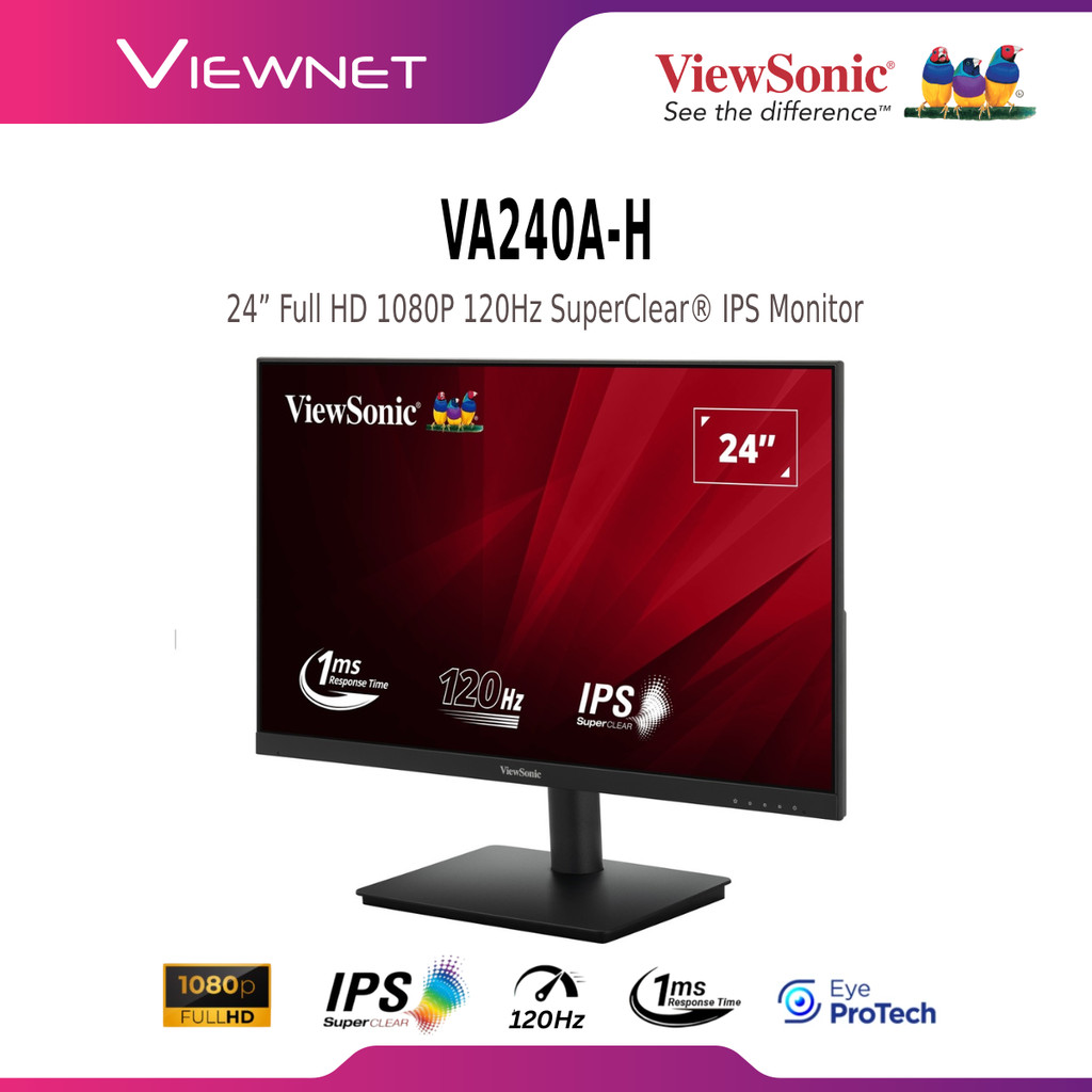 VIEWSONIC 24" VA240A-H (120Hz) / VA24G1-H (144Hz) FULL HD 1920x1080P ...