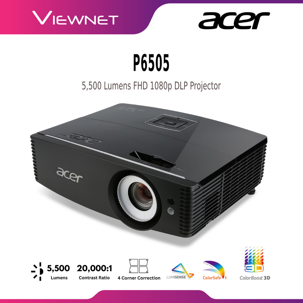 ACER P6505 5,500 ANSI LUMENS FHD (1920x1080) DLP PROJECTOR WITH ...