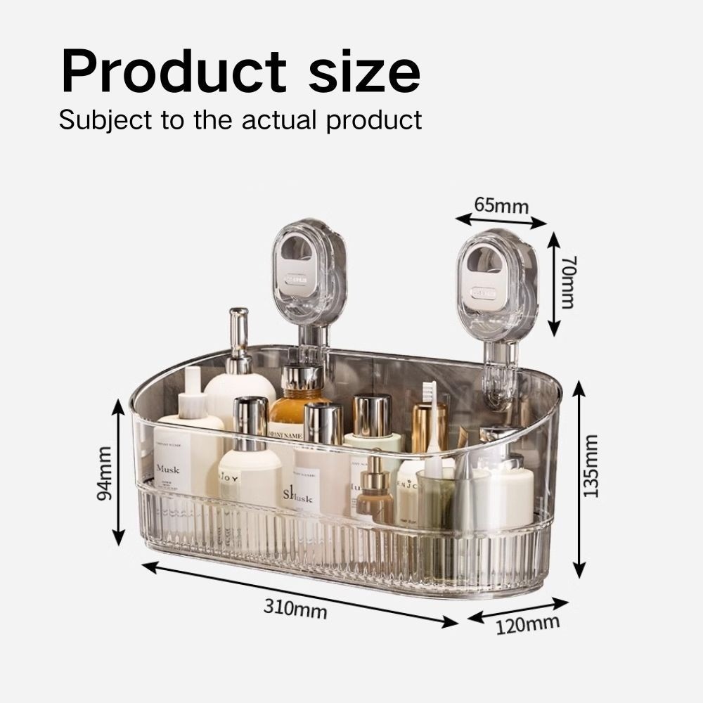 No-Drill Suction Cup Bathroom Storage Rack Suction Cup Rack Wall ...