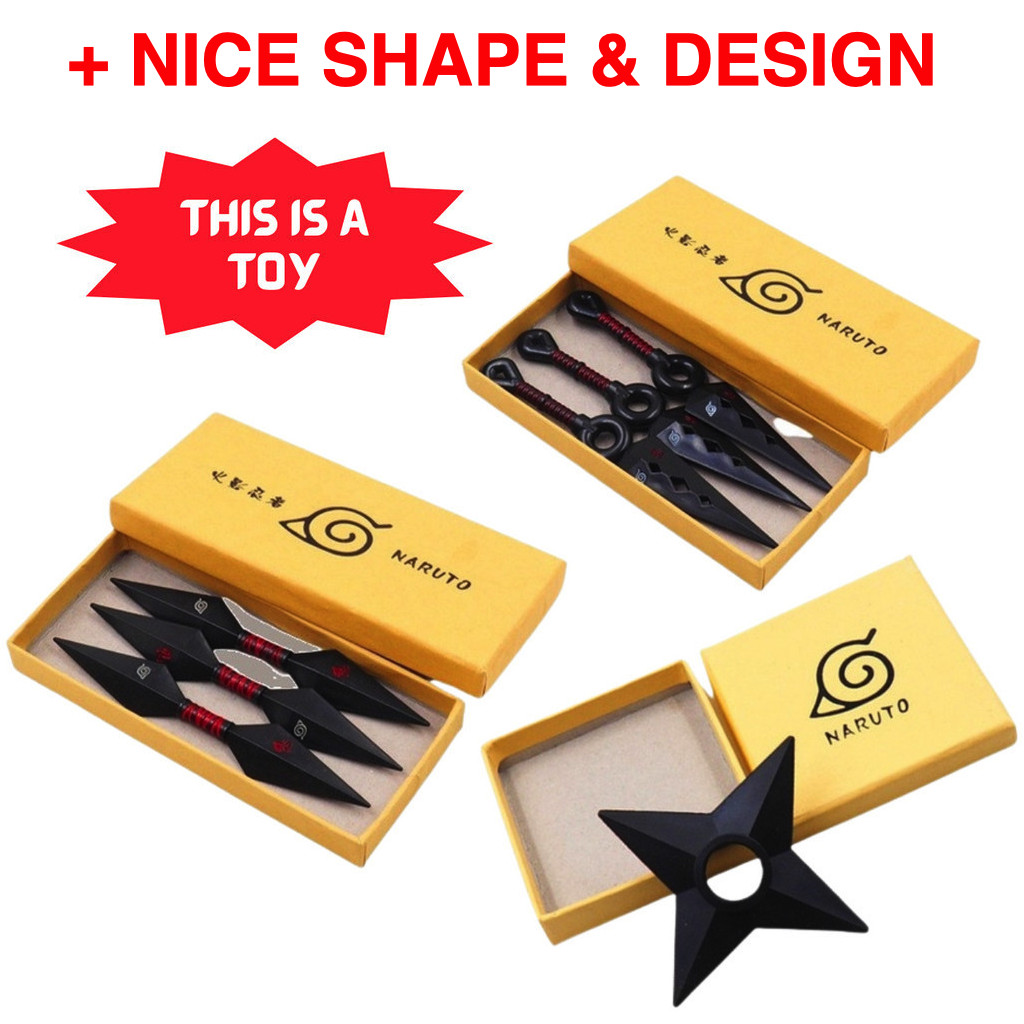 (LARGE SIZE) CosplayKing Toy Naruto Kunai Toy Shuriken Gift Set Cosplay ...