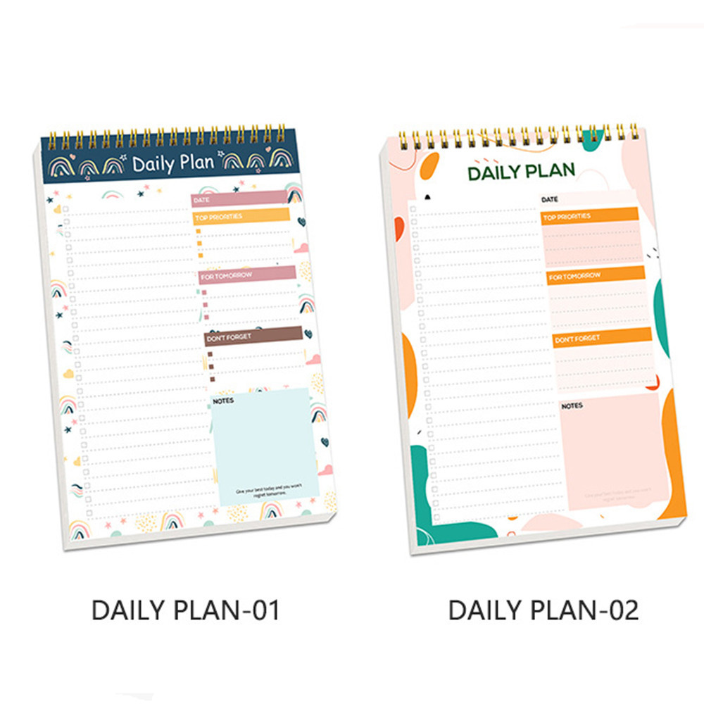 A5 English Daily Plan Coil Notebook Schedule To Do List Memo Stationery ...
