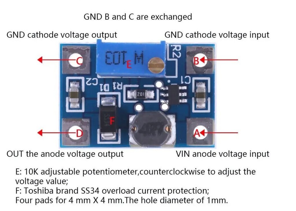 MT3608 type-c/micro 2A Max DC-DC Step Up Power Module SX1308 Booster Power Module 3-5V to 5V/9V ...