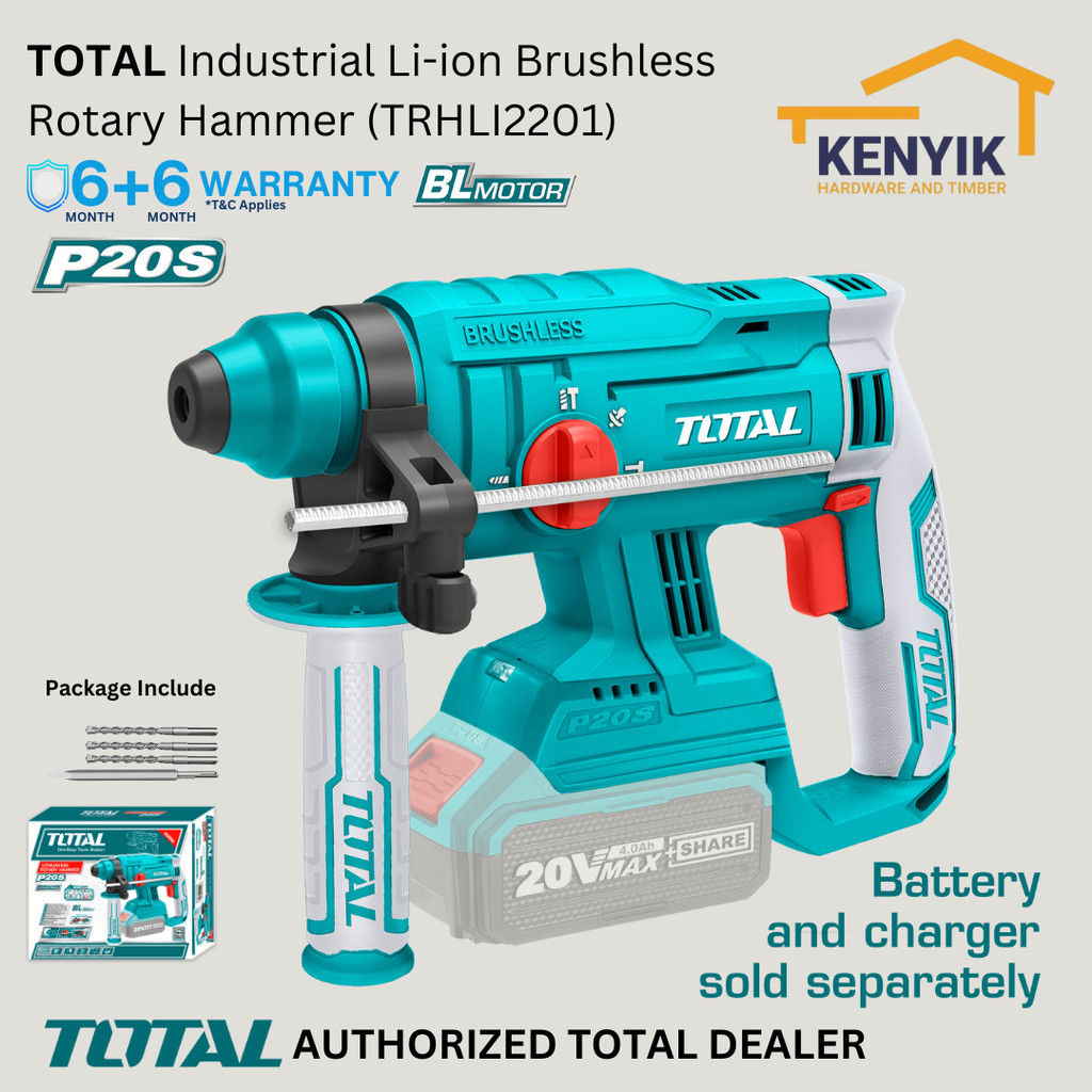 TOTAL Industrial Li-ion Brushless Rotary Hammer (TRHLI2201) | Shopee ...