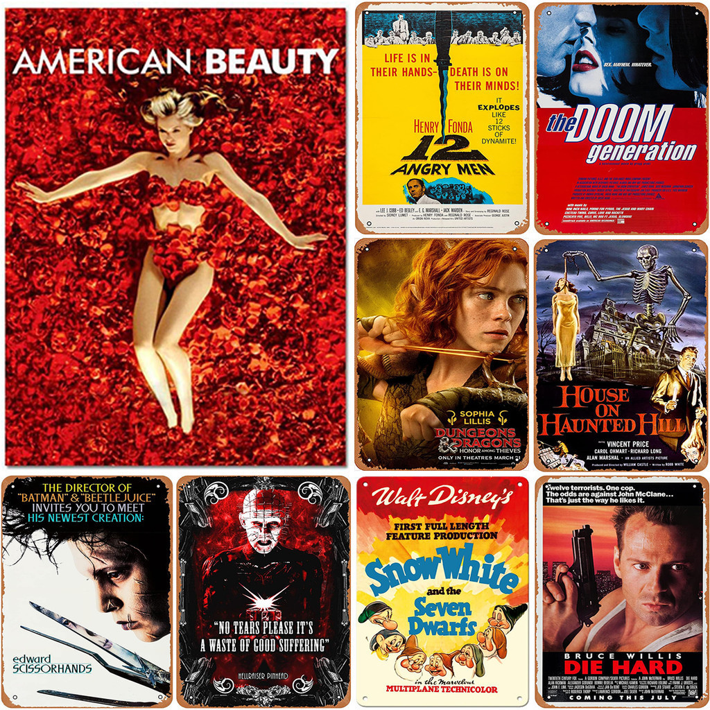 Classic Movie Metal Tin Signs Vintage Wall Art American Beauty 12 Angry ...