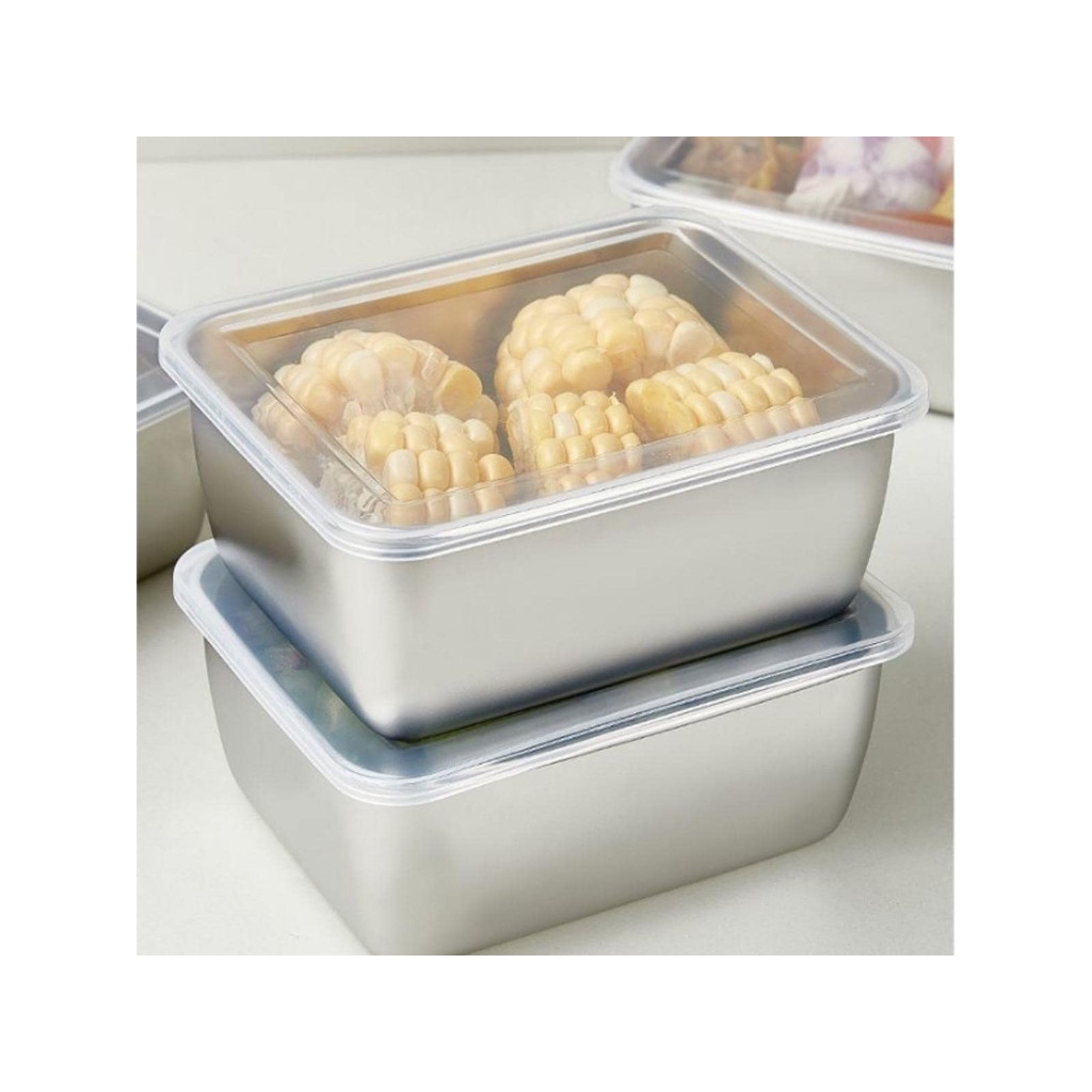 BC Stainless Steel Box Fresh-Keeping Box With Lid Refrigerator Storage ...