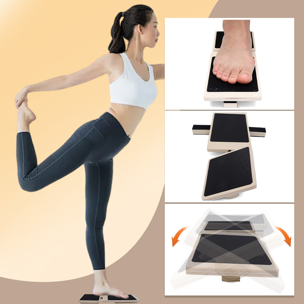Pilates Balance Training Foot Board - Wooden Non-slip Leg Axis Ankle ...