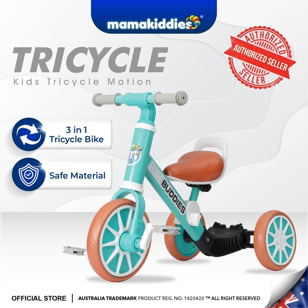 MAMAKIDDIES 3in1 Children Scooter Multifunctional Tricycle Kids Bicycle Mini Balance Bike Walker ...