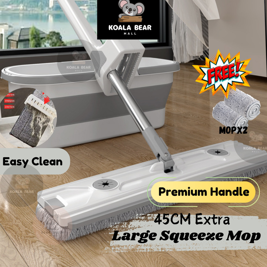 Large Squeeze Mop Mop Lantai Serbaguna Microfiber Mop Flat Mop Mop Pad ...