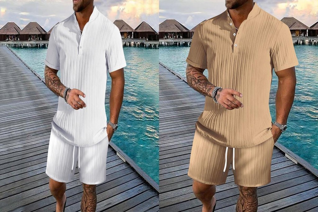 【GR】 Versatile Men Clothing Set Summer Sportwear Men's Summer Sports ...