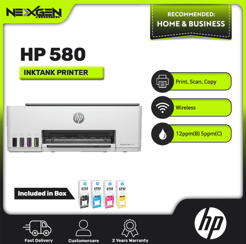 HP Smart Tank 580 / 520 All In One A4 Ink Tank Color Printer / Print ...
