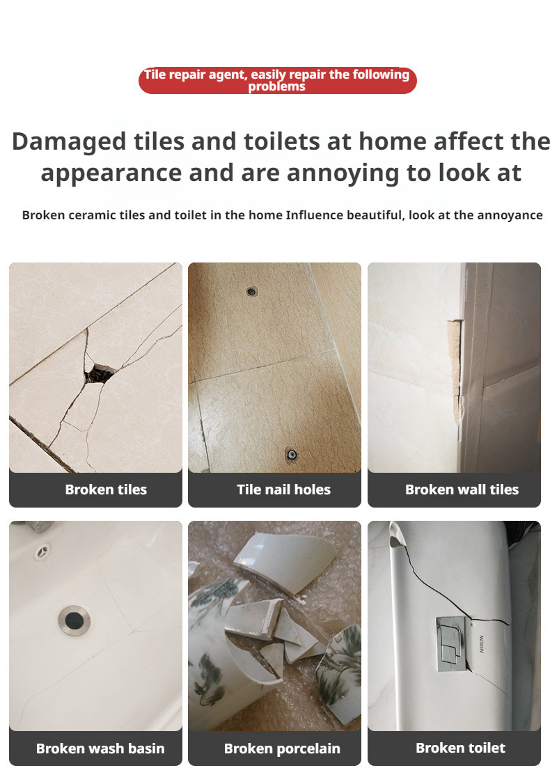 Ceramic toilet pothole repair paste floor tile repair paste usage ...