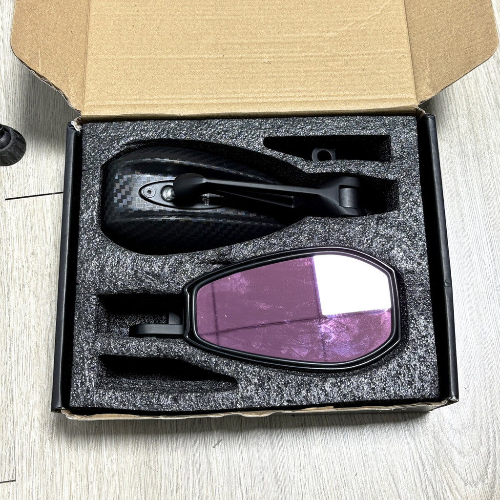 UNIVERSAL Motorcycle Side Mirror Anti-glare Adjustable Blue Lens XDV ...