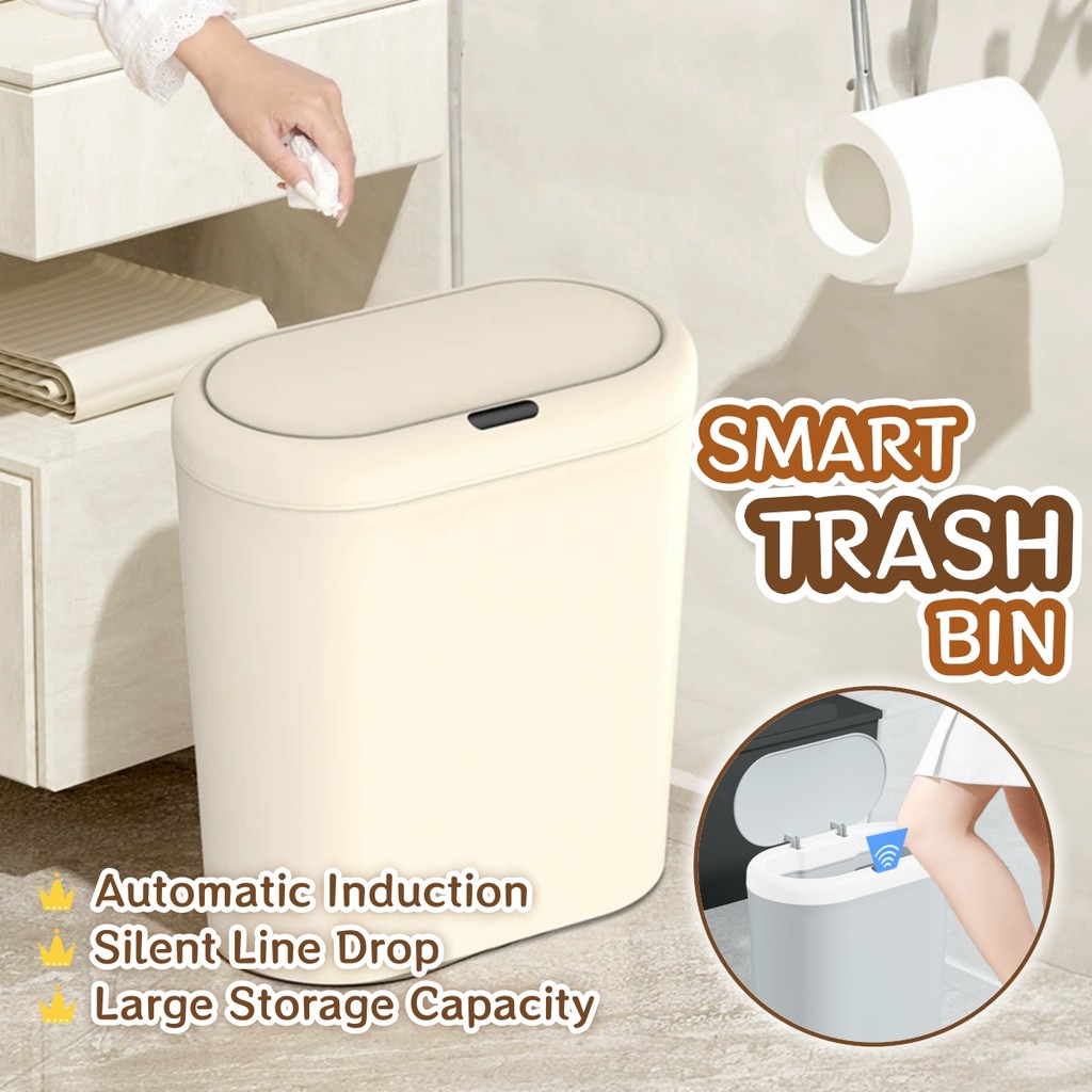 15L Touchless Rubbish Bin Smart Trash Bin With Lid Large Capacity ...