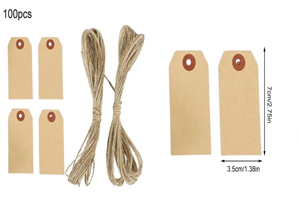 Dottam| Shipping Tags for Labels Kraft Paper Labels with String 100 Pcs ...