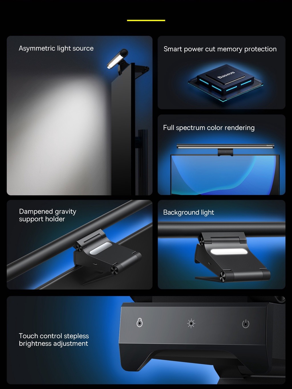 Baseus I-wok2 Series USB Asymmetric Light Source Screen Hanging Light ...