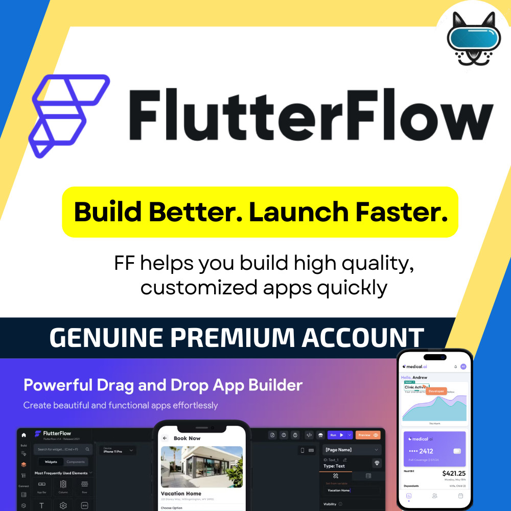 FlutterFlow PRO Premium Account helps designers entrepreneurs build high quality, customized ...