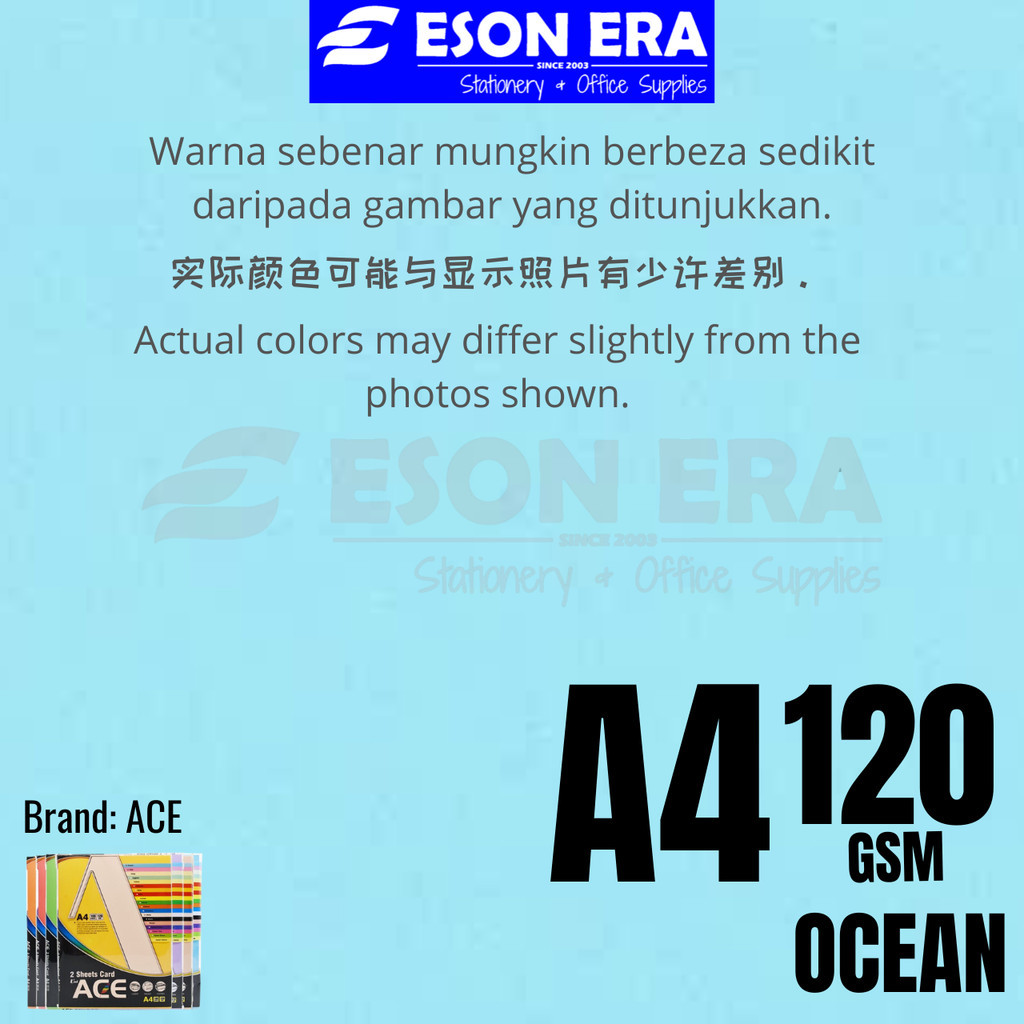 Uni Ace 2 Sheet Card A4 120gsm 20sheets/100sheets Two Sheet Card ...