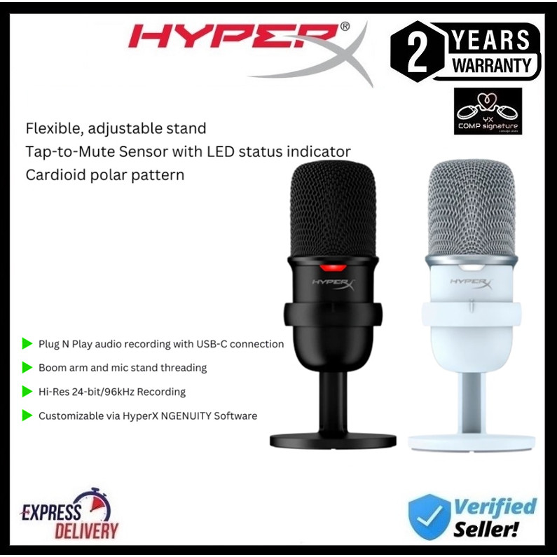 HYPER X SOLOCAST WHITE / BLACK USB MICROPHONE | Shopee Malaysia