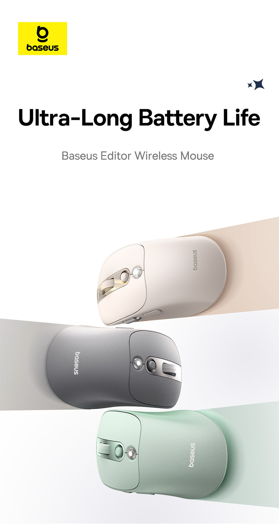 Baseus Editor Series Wireless Mouse with Long Battery Life Digital ...