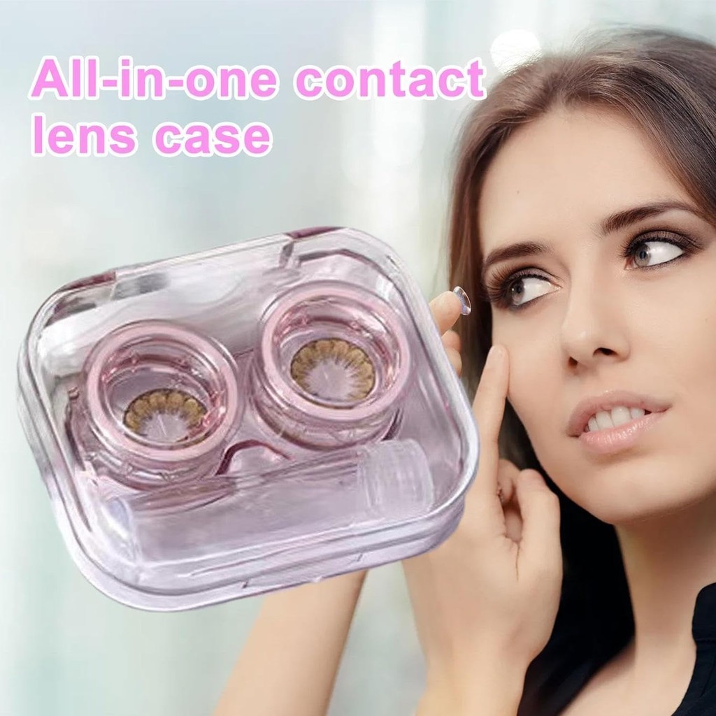 Contact Lenses Case Transparent Tweezers Suction Stick Container Travel ...