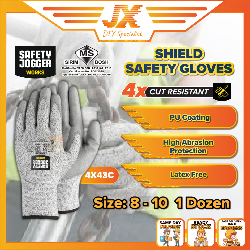 Safety Jogger Shield 4543 Anti-cut gloves 1 Dozen | Shopee Malaysia