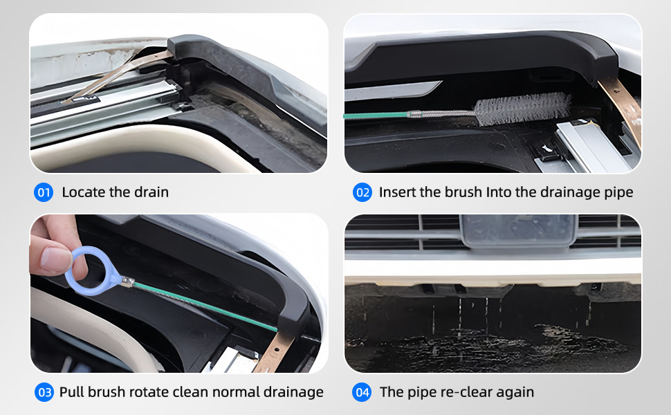 Car Sunroof Drain Cleaner Tool 2M /5M Flexible Cable with Nylon Brush ...