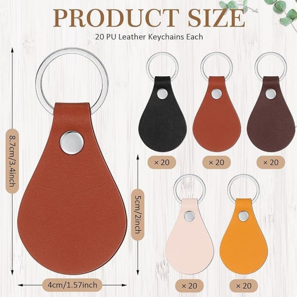 1PCS Free Custom PU Leather Key Chain Fobs Blanks Leather Keychain Fob ...