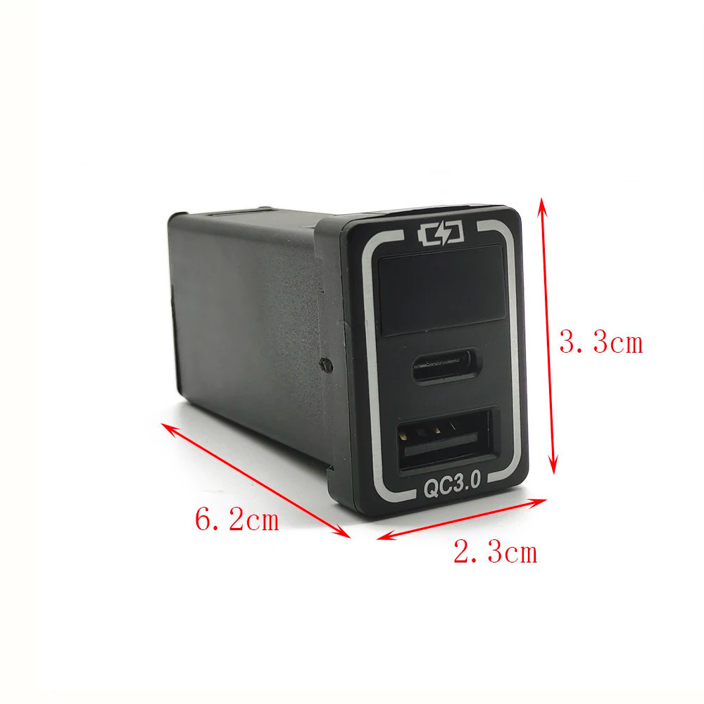 HYS Retrofitted QC3.0 USB Type-C Fast Charging Interface Socket Voltage ...
