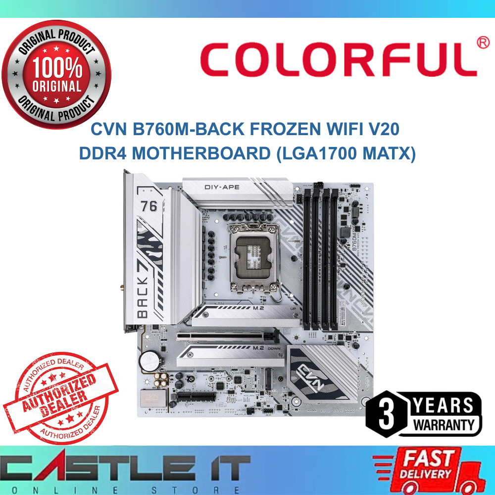 Colorful CVN B760M-BACK FROZEN WIFI V20 DDR4 Motherboard (LGA1700 mATX) | Shopee Malaysia