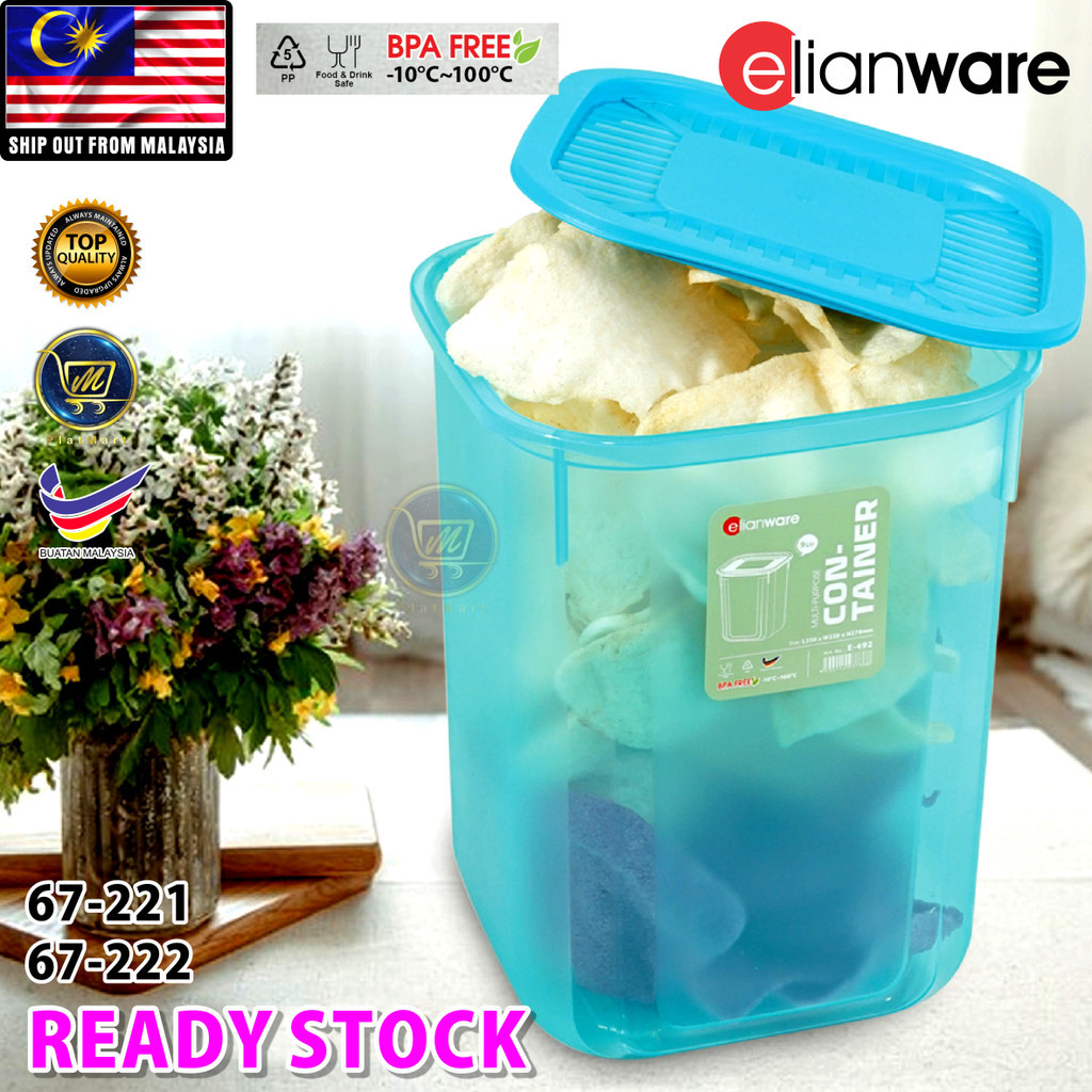 PlatMart - [READY STOCK] Elianware 1Pcs 9Ltr / 14Ltr Large Airtight ...